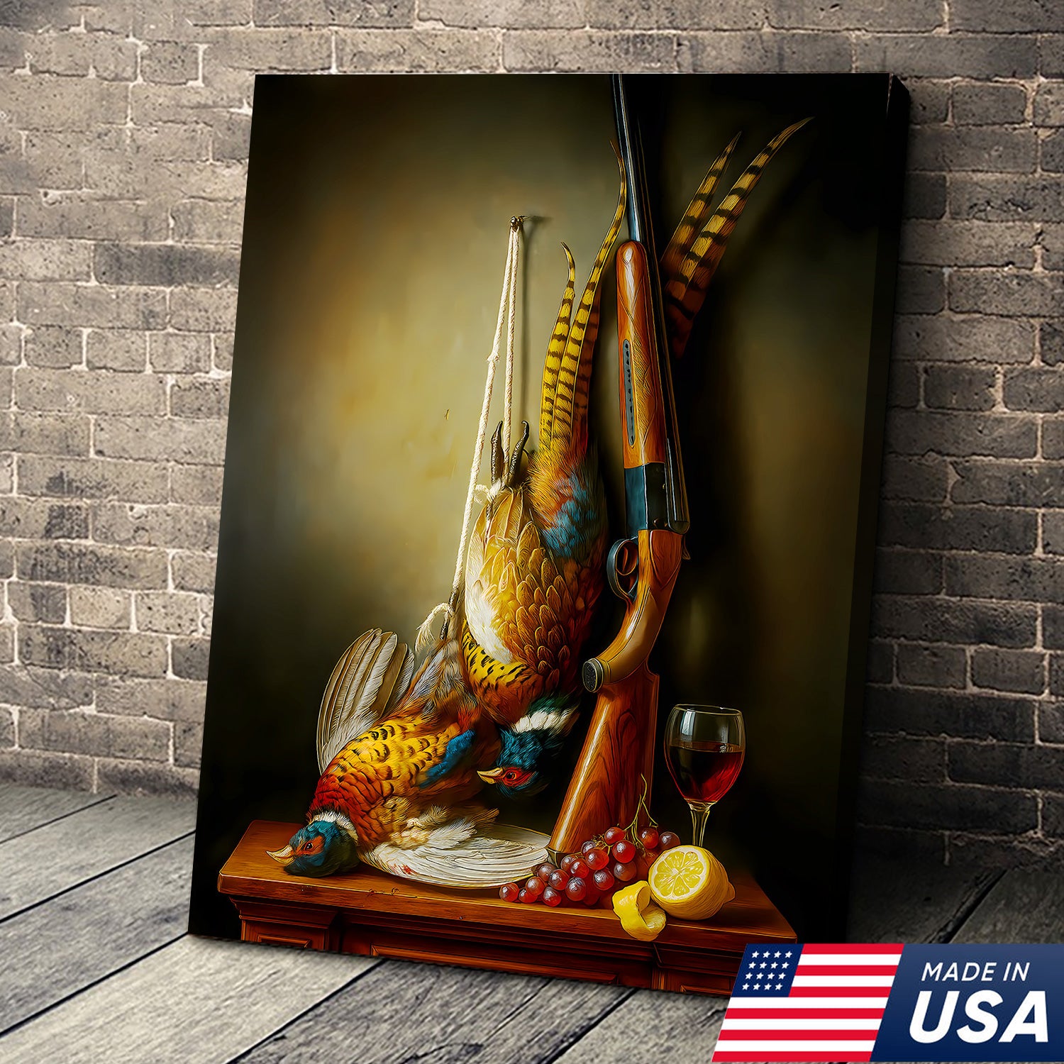 Luxury Pheasant Hunting Life Canvas – Rustic Cabin Wall Art for Hunter ...