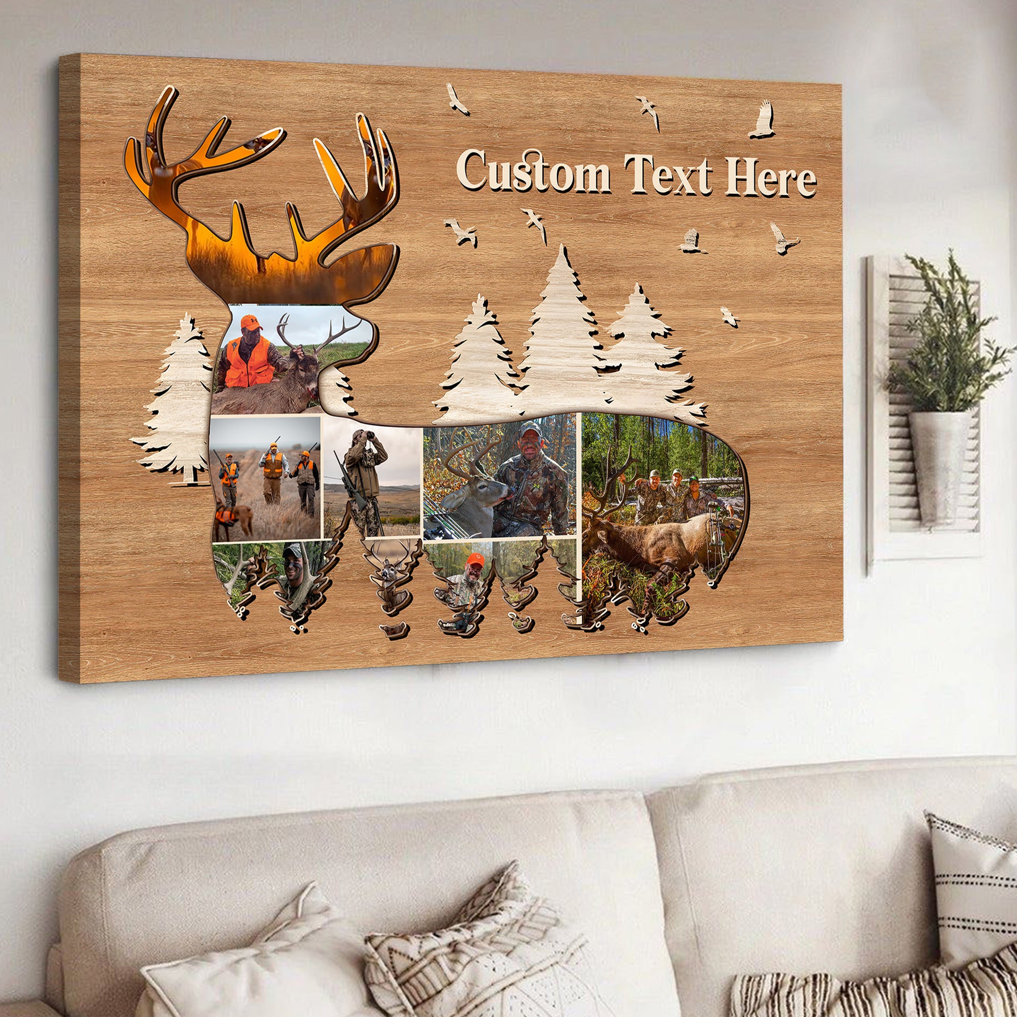 Custom Hunting Photo Collage Deer Wall Art Canvas - Personalized Hunte ...