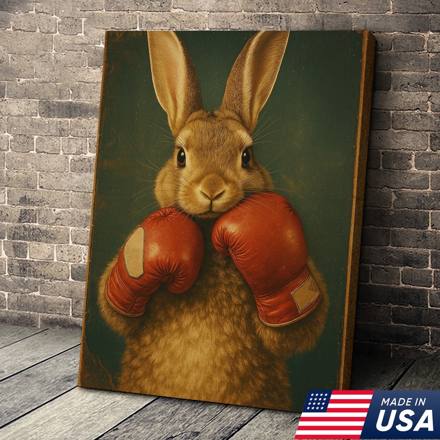 Funny Bunny Boxer Canvas – Sports Animal Wall Art for Gym, Boxing Love ...