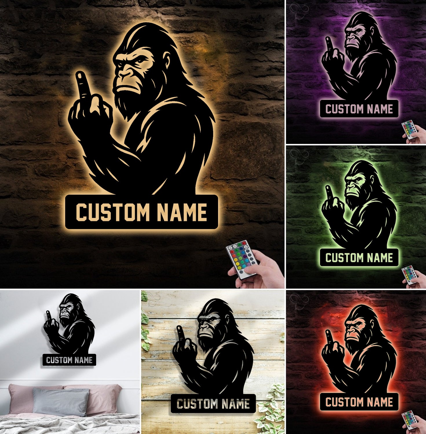 Personalized Bigfoot Metal Sign WITH LED/WITHOUT LED Light, Funny Sasq ...