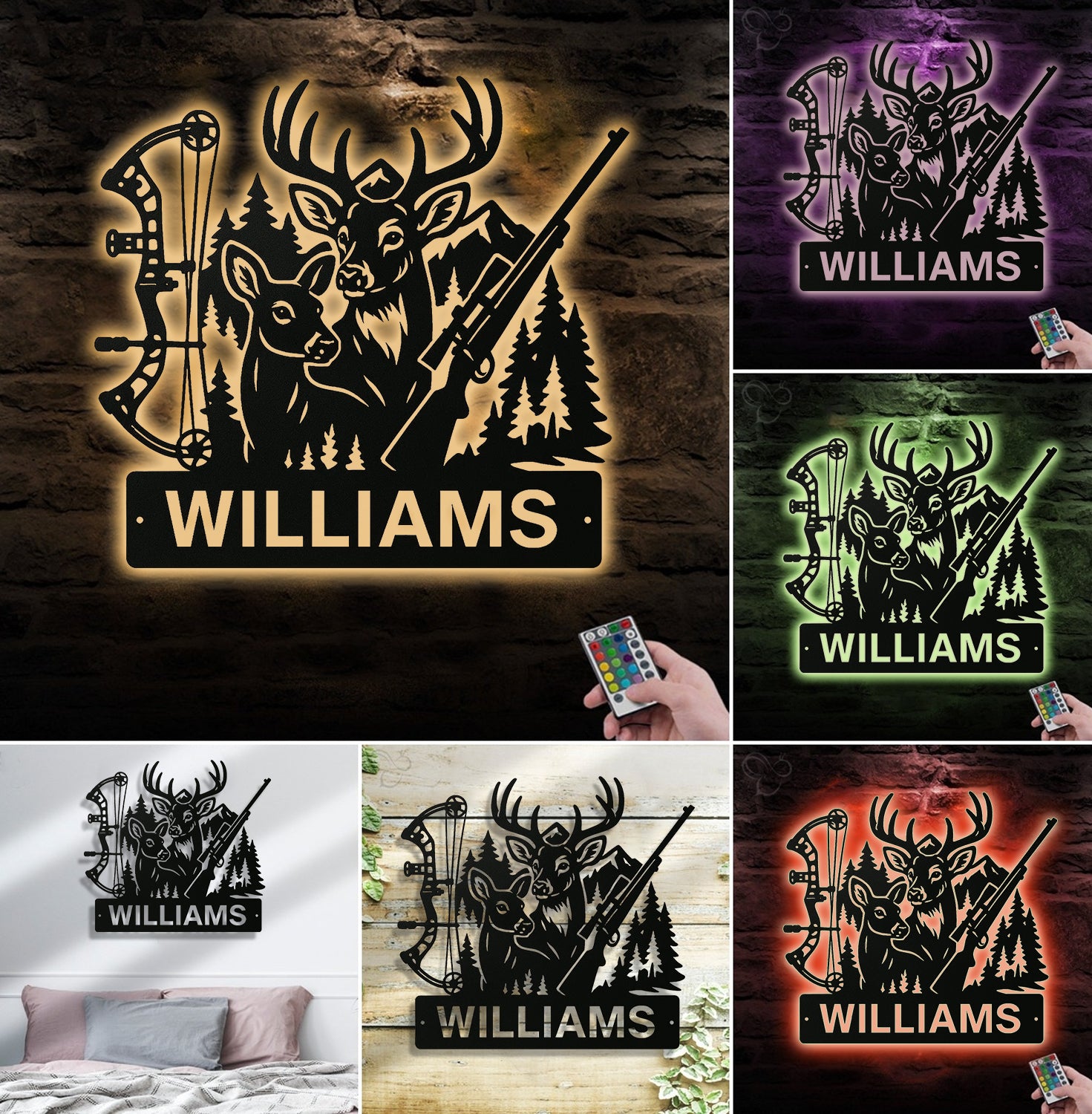 Personalized Deer Hunting Metal Sign WITH LED/WITHOUT LED – Bow & Rifl ...