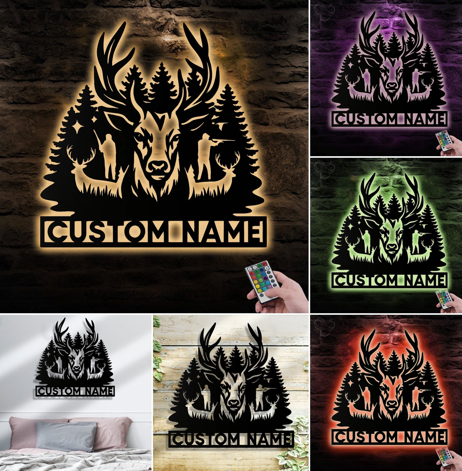 Personalized Deer Hunting Metal Sign WITH LED/WITHOUT LED – Rustic Cab ...