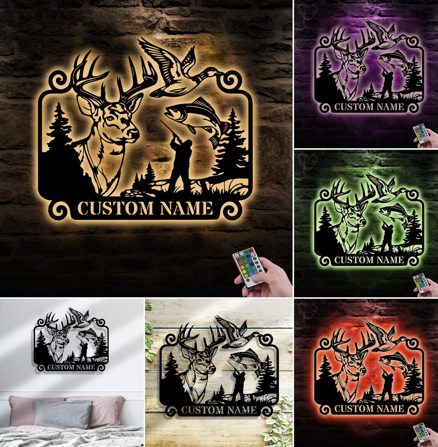 Personalized Hunting WITH/WITHOUT Led Light Metal Sign – Custom Deer ...
