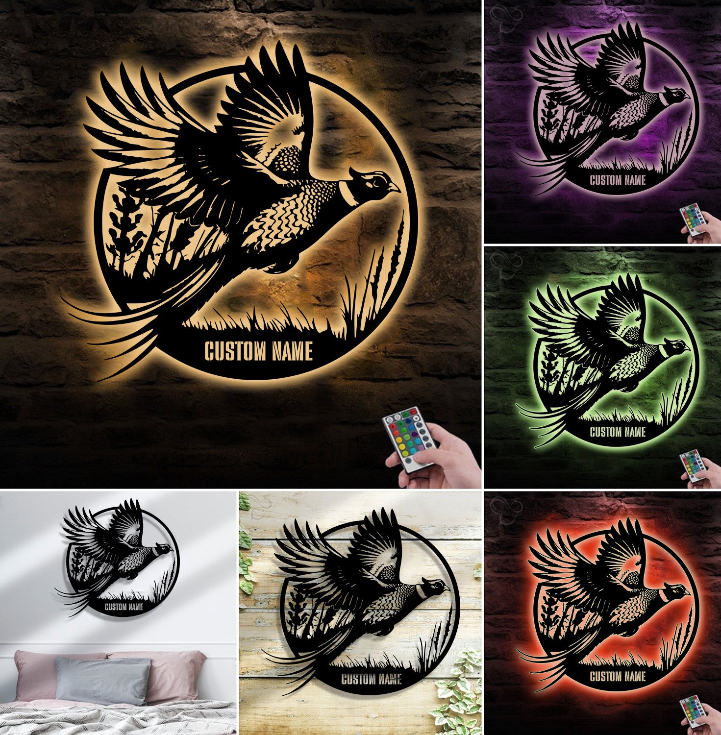 Personalized Pheasant WITH/WITHOUT Led Light Metal Sign – Custom Hunti ...