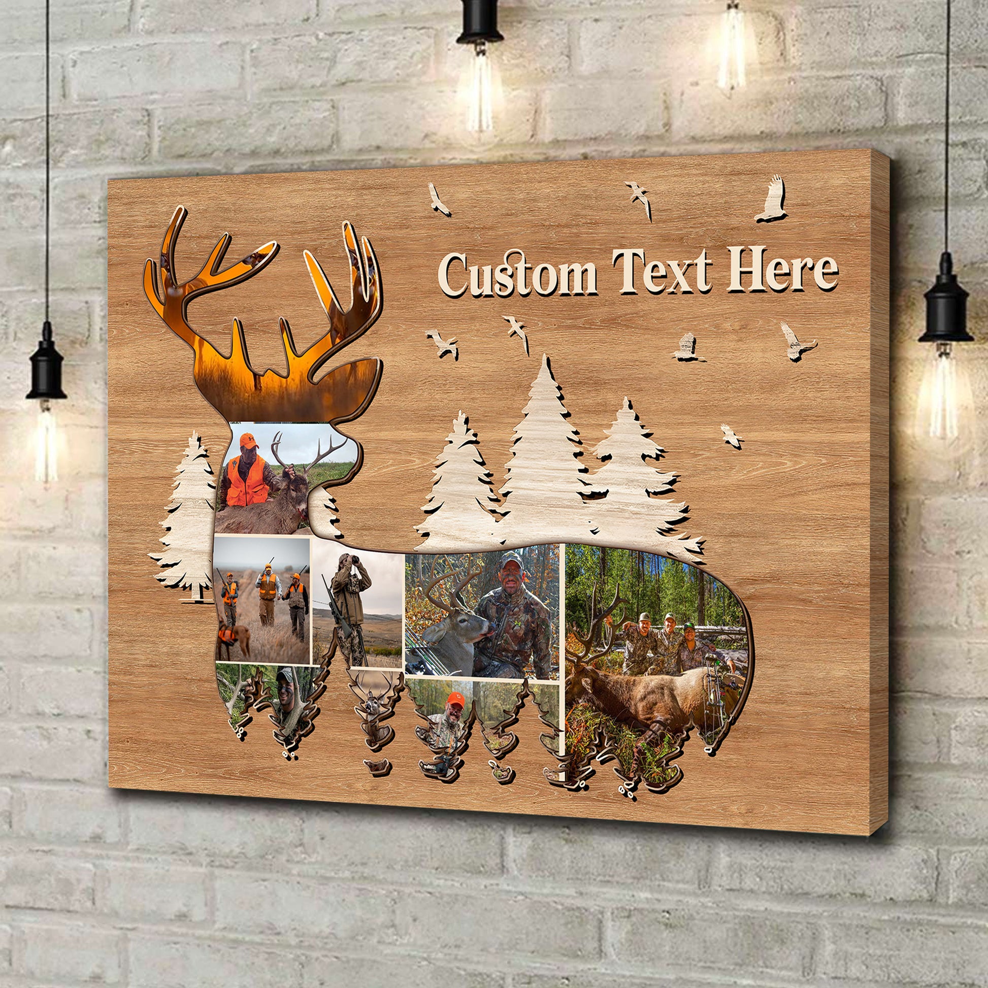 Custom Hunting Photo Collage Deer Wall Art Canvas - Personalized Hunte ...