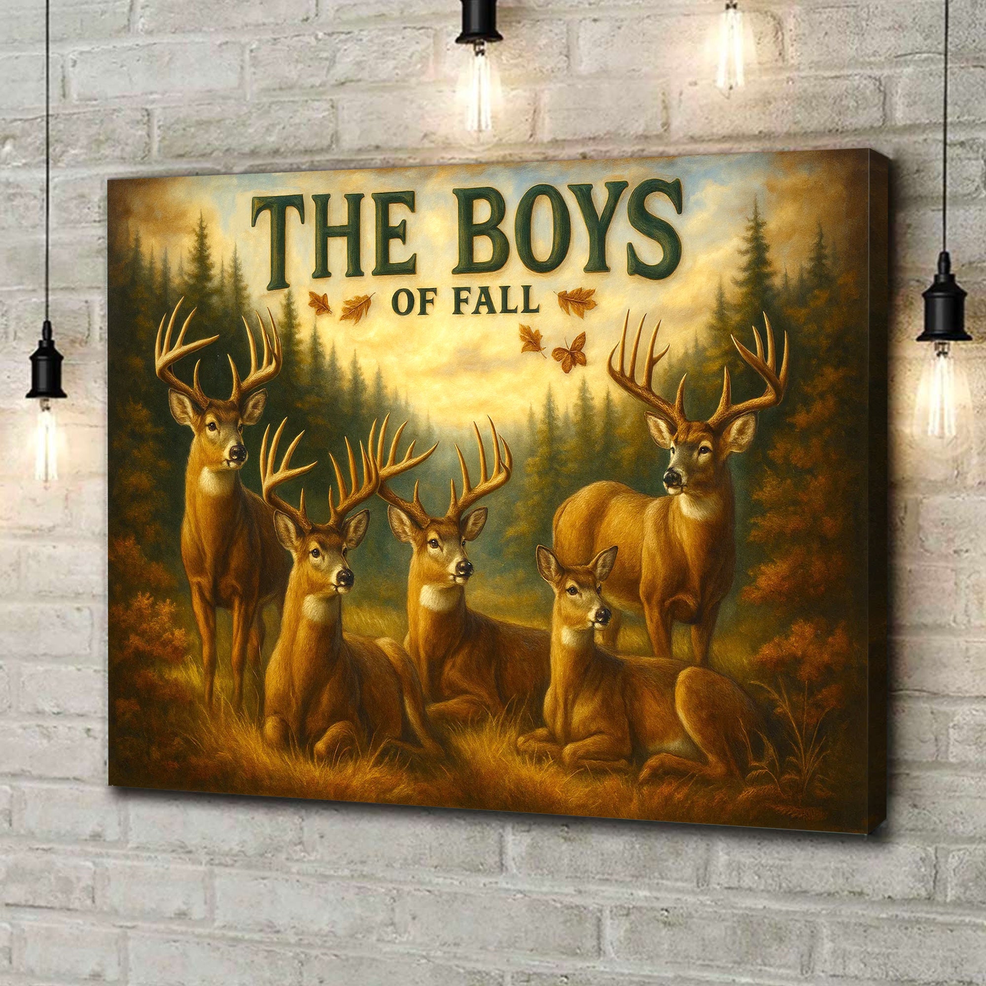 The Boys of Fall Deer Canvas Wall Art – Rustic Autumn Wildlife Scene ...