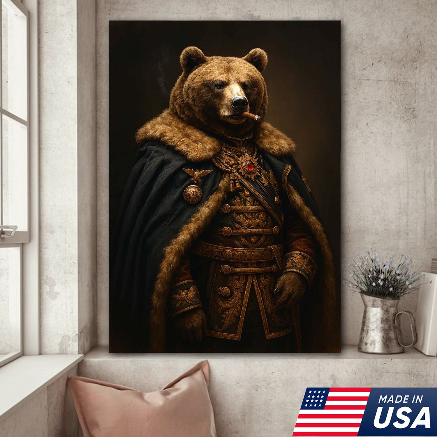 Royal Bear General Wall Art Canvas, Majestic Victorian Bear Portrait M ...