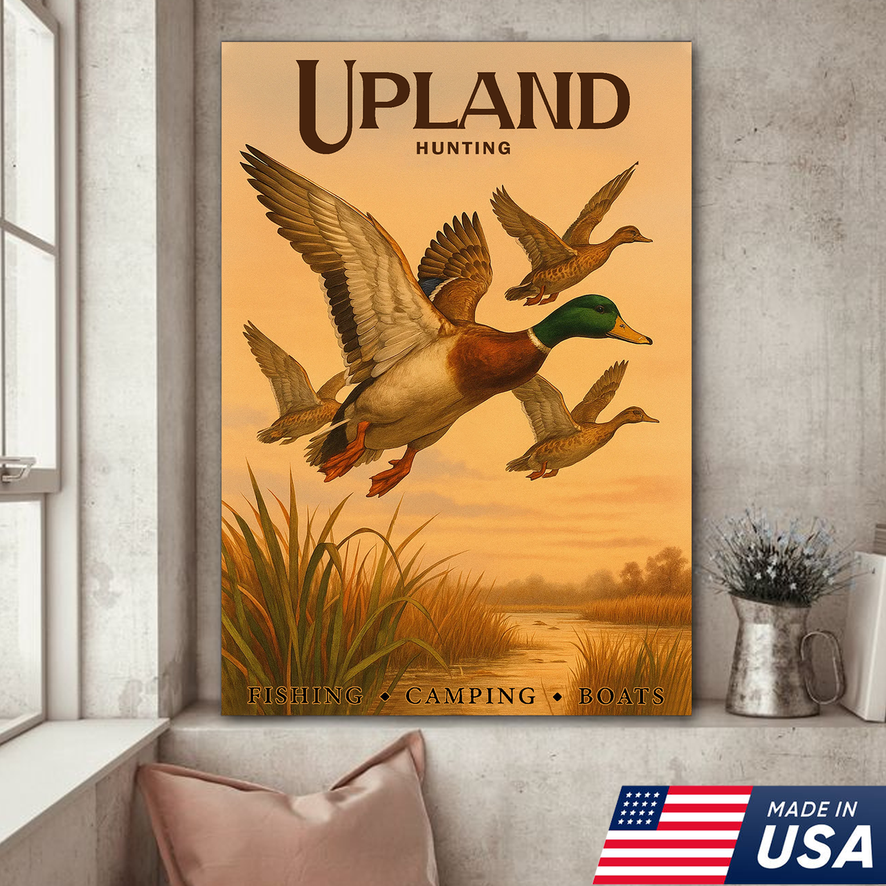 Set Of 3 Vintage Hunting Canvas Wall Art – Deer, Duck & Turkey Prints ...