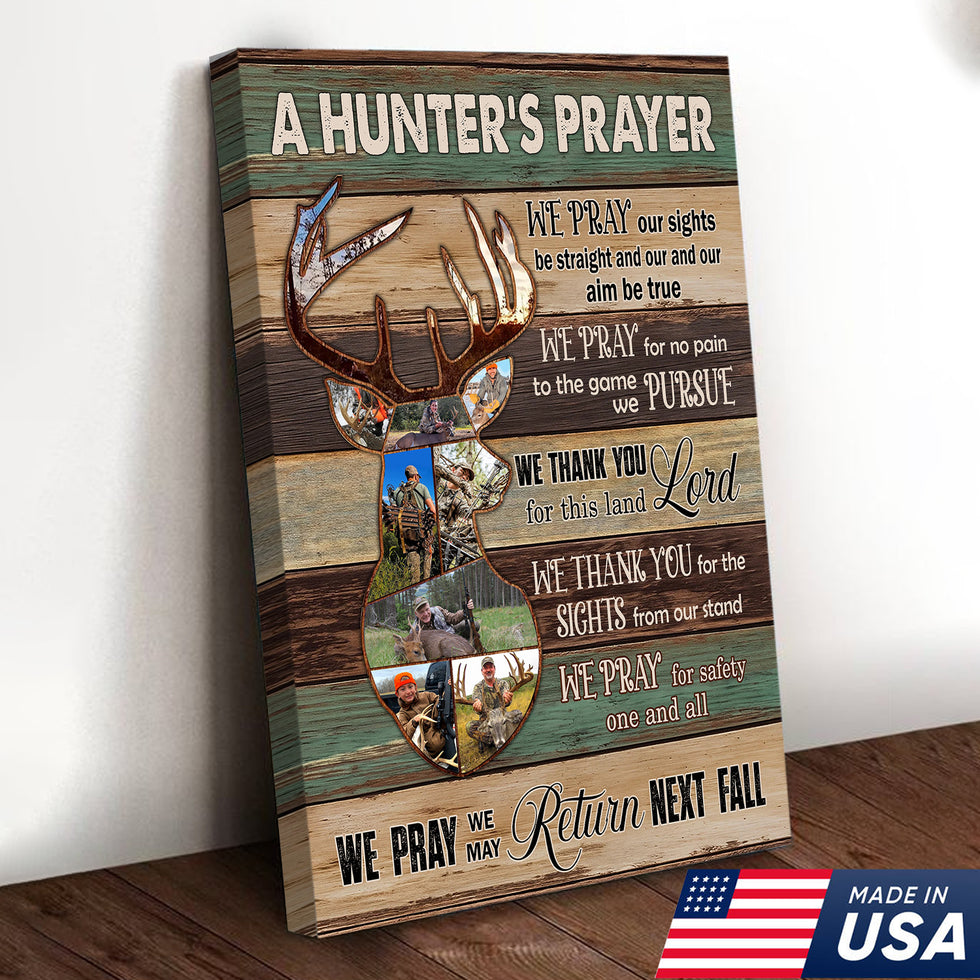Personalized Image Hunter’s Prayer Canvas – Custom Deer Hunting Wall A ...