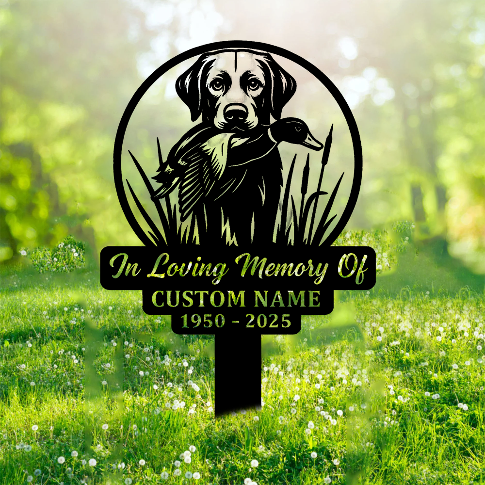 Personalized Hunting Dog Memorial Metal Sign – In Loving Memory Grave ...