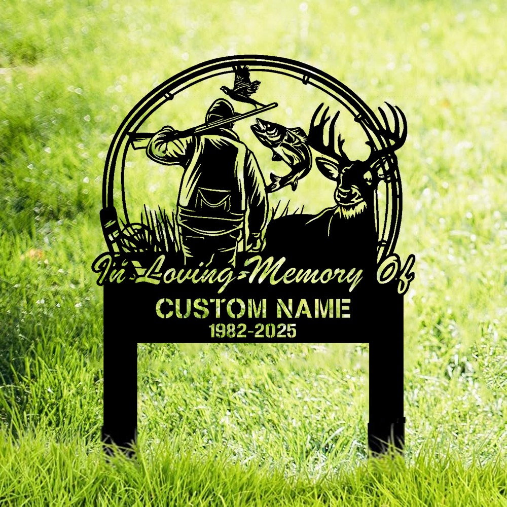 Personalized Hunter Memorial Metal Sign – In Loving Memory Grave Marke ...